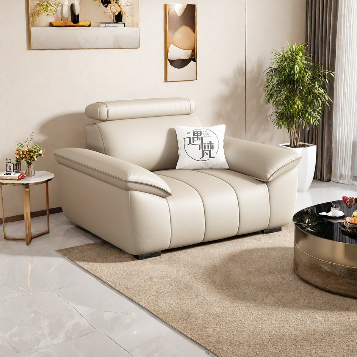 Merting Modern Minimalist Luxe High Back Sofa | Wayfair