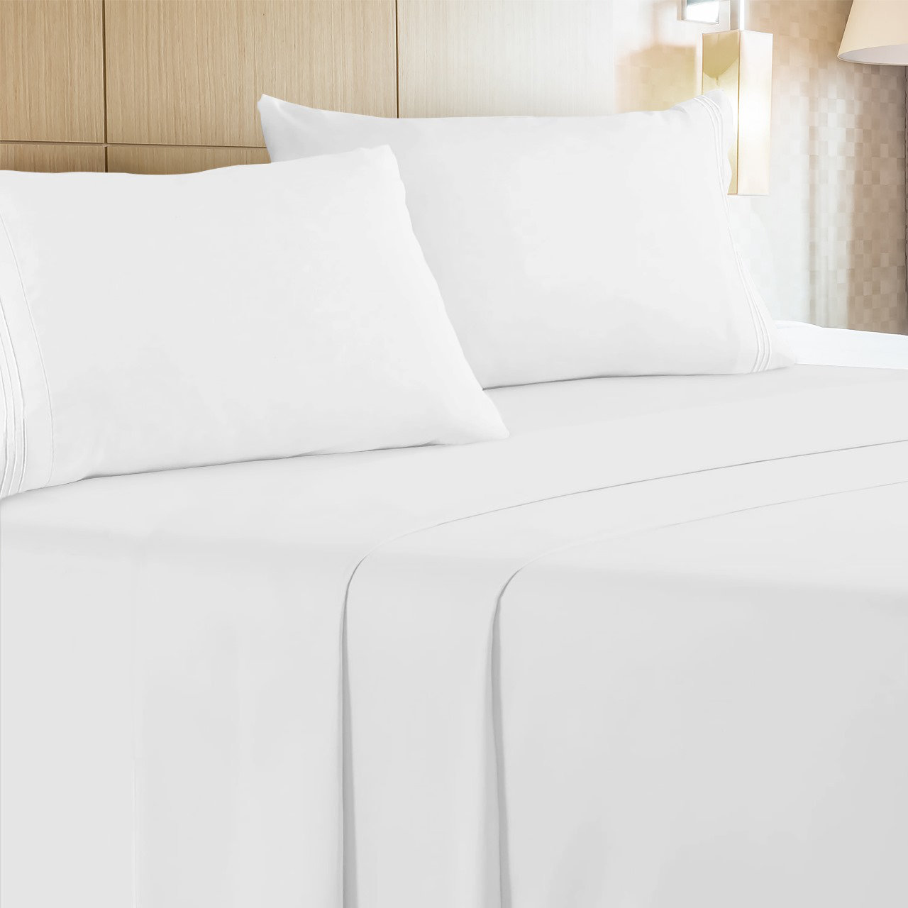 Hotel Collection Queen Sheet Set Double Brushed Microfiber Ultra Soft 4 ...