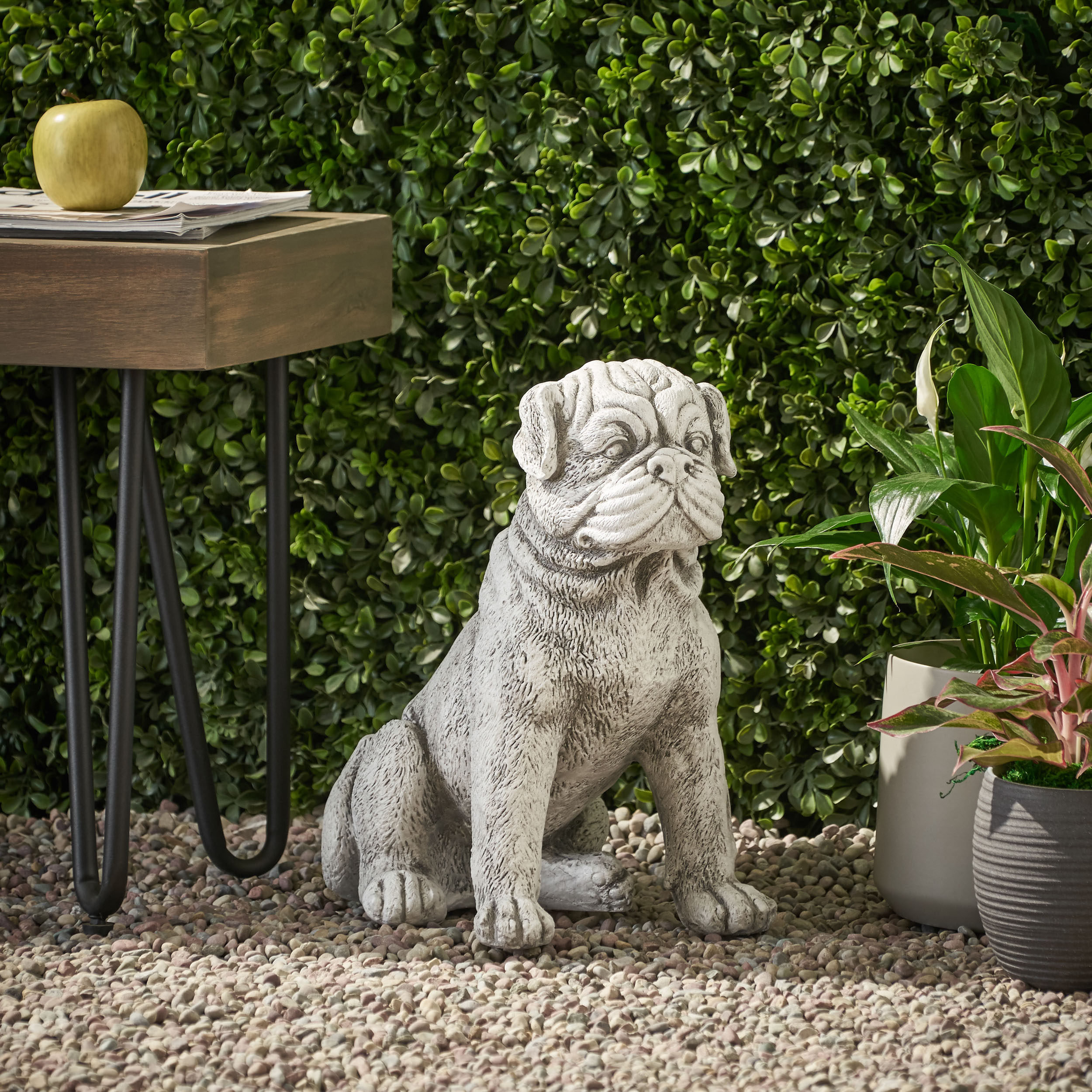 Red Barrel Studio Toland Outdoor Lightweight Concrete Dog Statue ...