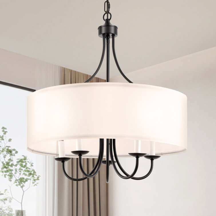 Winston Porter Noetzel 5 - Light Dimmable Drum Chandelier Dining Room ...