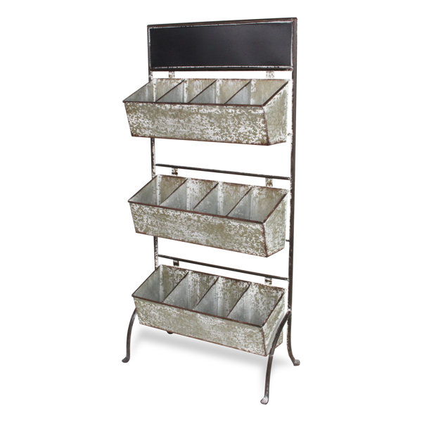 Gracie Oaks Galvanized 3 Tier Bucket & Reviews | Wayfair