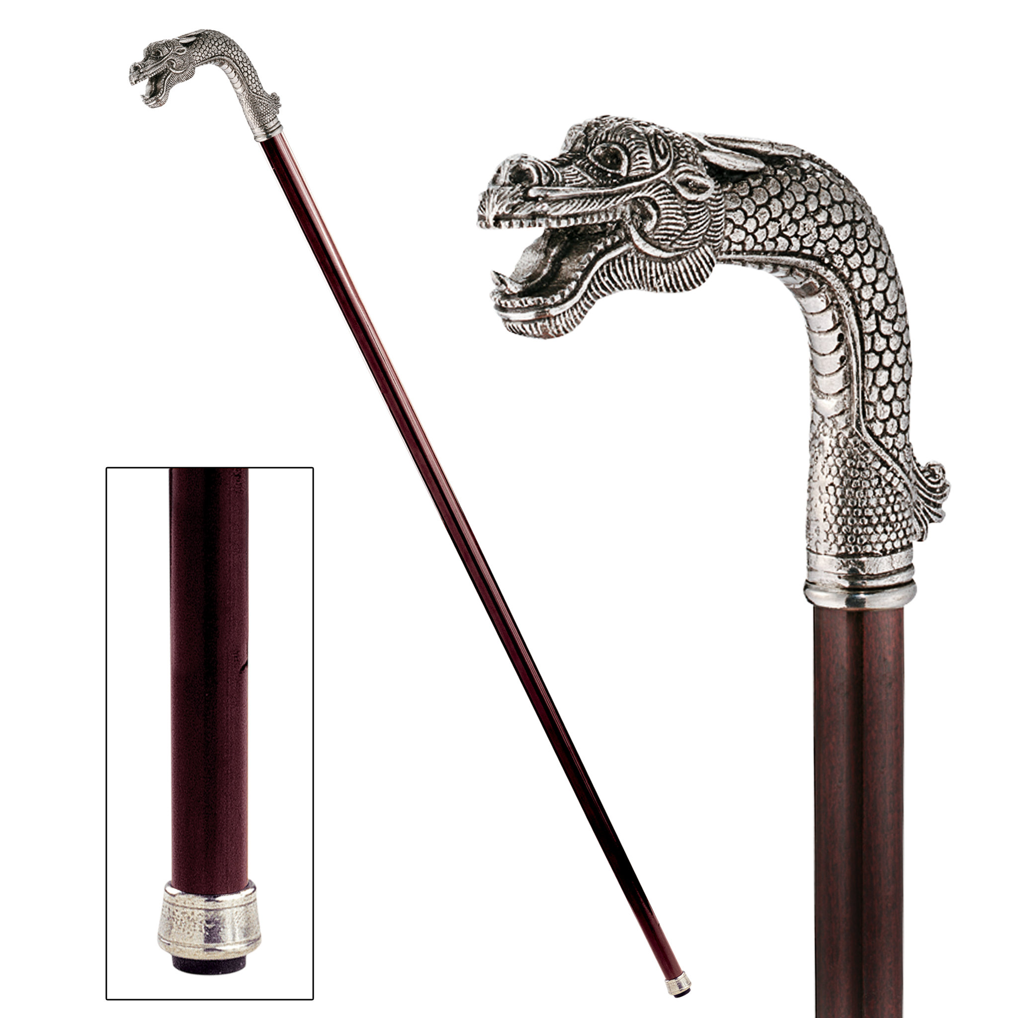 Design Toscano Asian Dragon Walking Stick Single Point Cane & Reviews ...