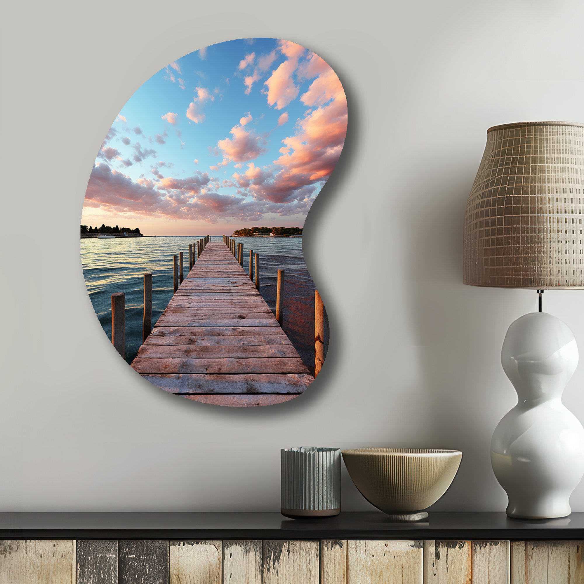 Design Art Pier And Dock Tranquil I - Coastal Pier Boom Shape ...