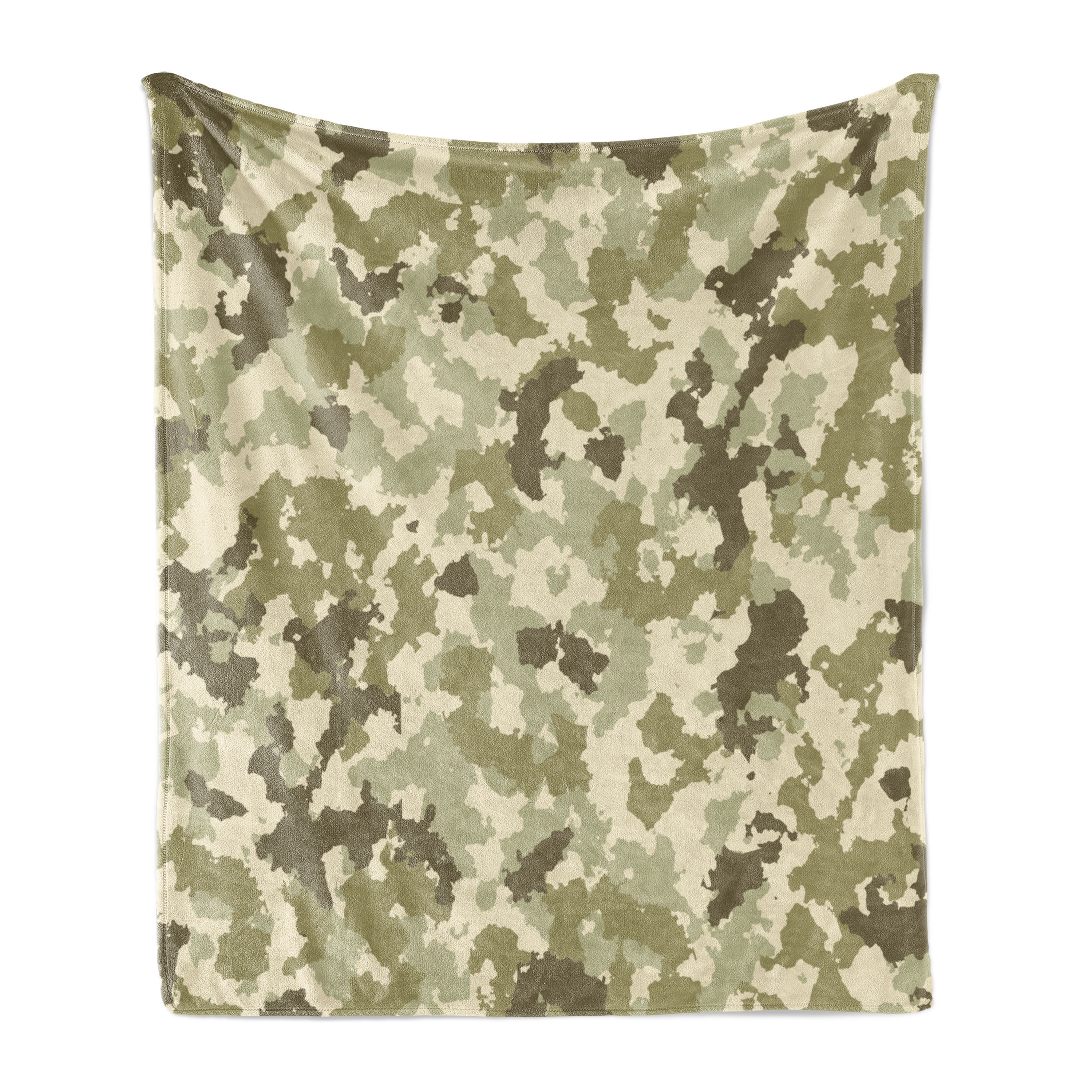 Ambesonne Retro Fleece Throw Blanket Camouflage Survival Theme Pale ...