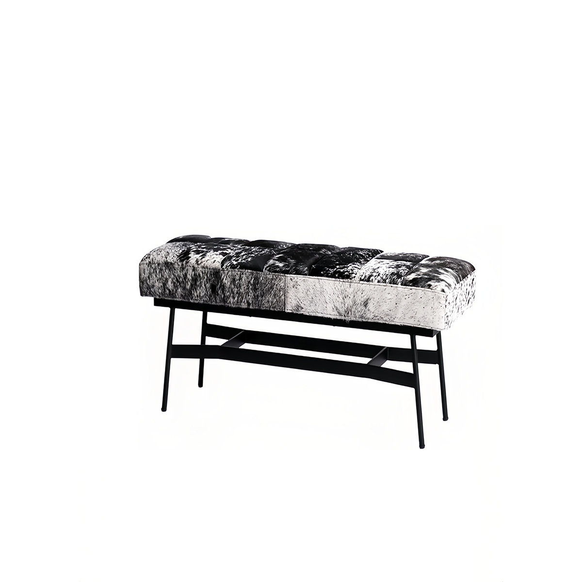 Creative bed end stool Cowhide Upholstered Bench | Wayfair