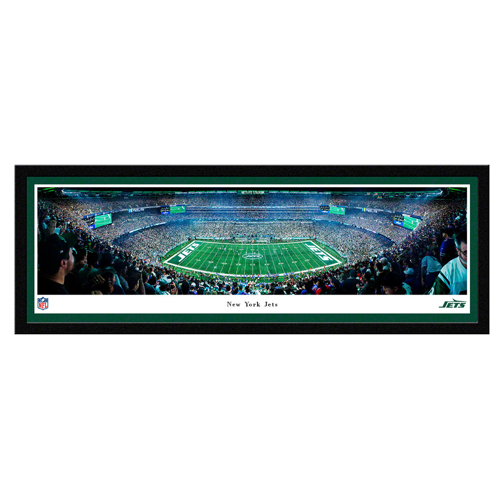 Latitude Run® New York Jets Framed Panoramic Print on Paper | Wayfair