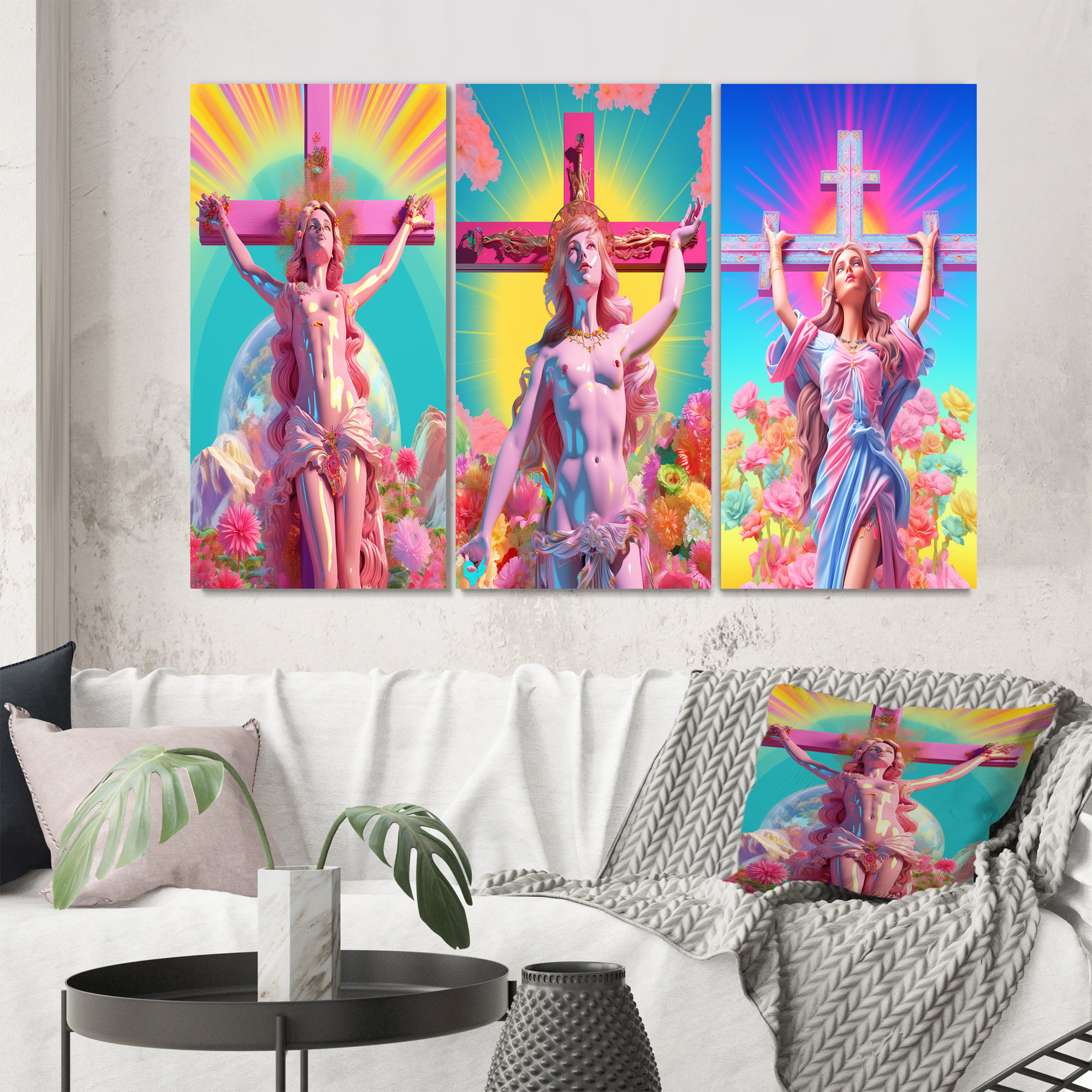 House of Hampton Barbie Jesus On The Cross - Christianism Art Set Of 3 ...