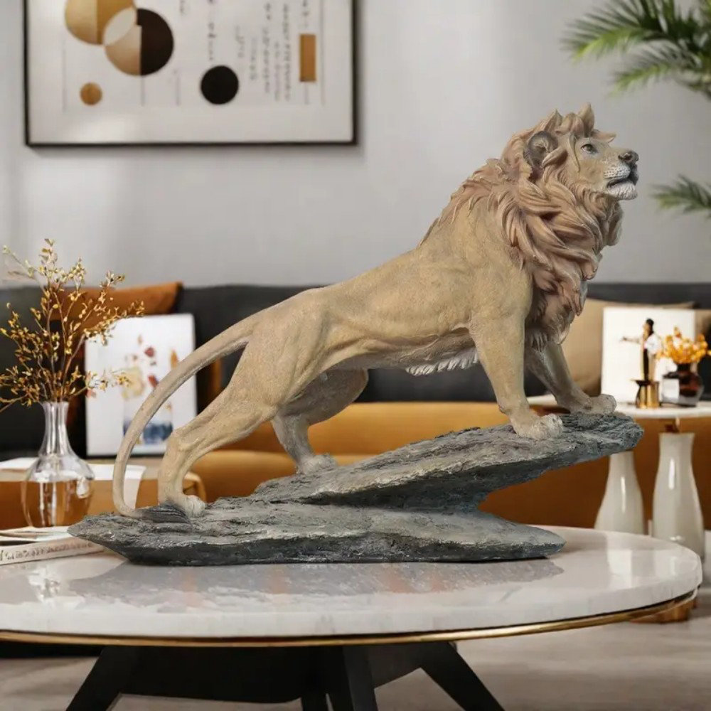 Astoria Grand 15 Inches (H) A Huge Outdoor Patio Decorated With A Lion ...