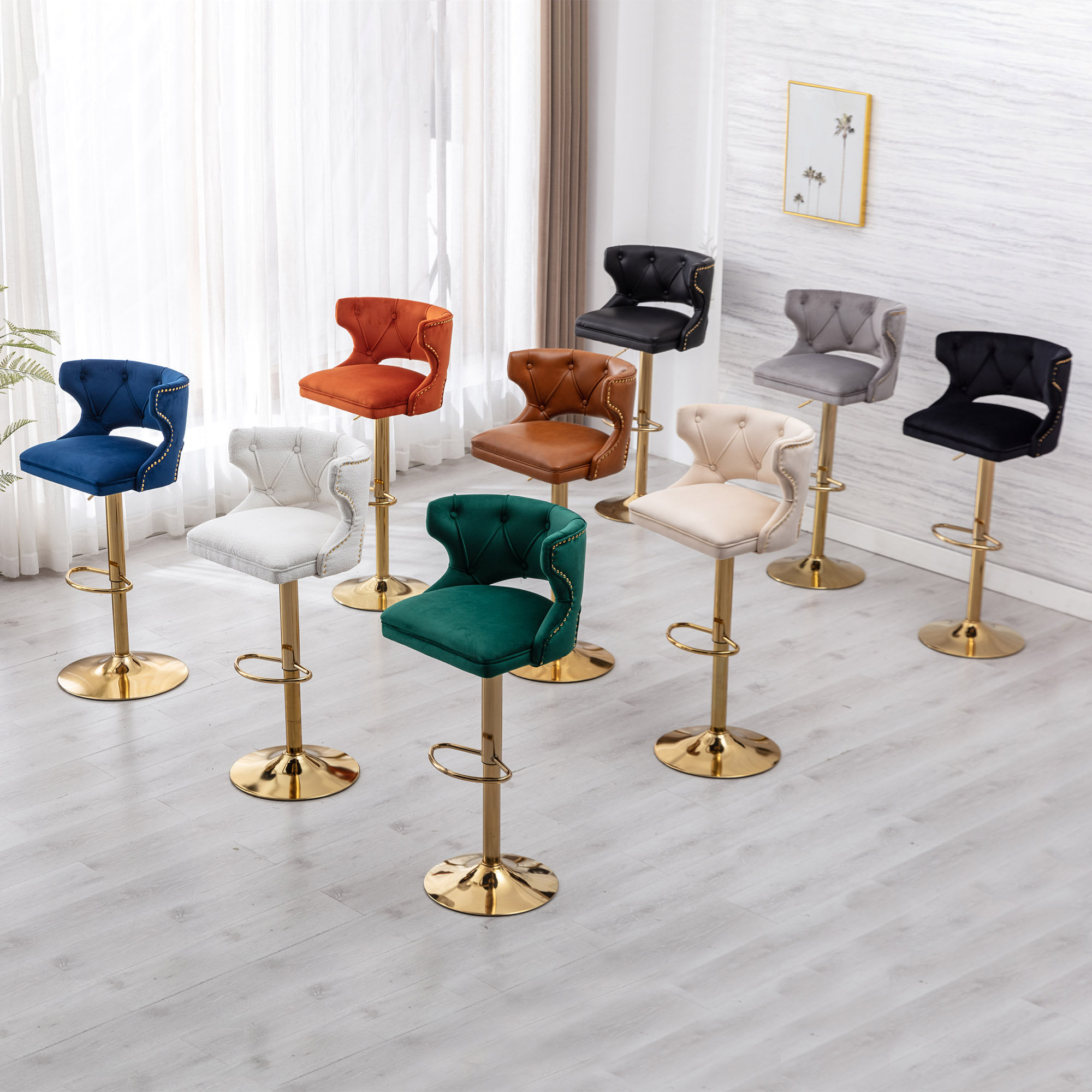 Rosdorf Park Bar Stools With Back And Footrest Counter Height Dining ...