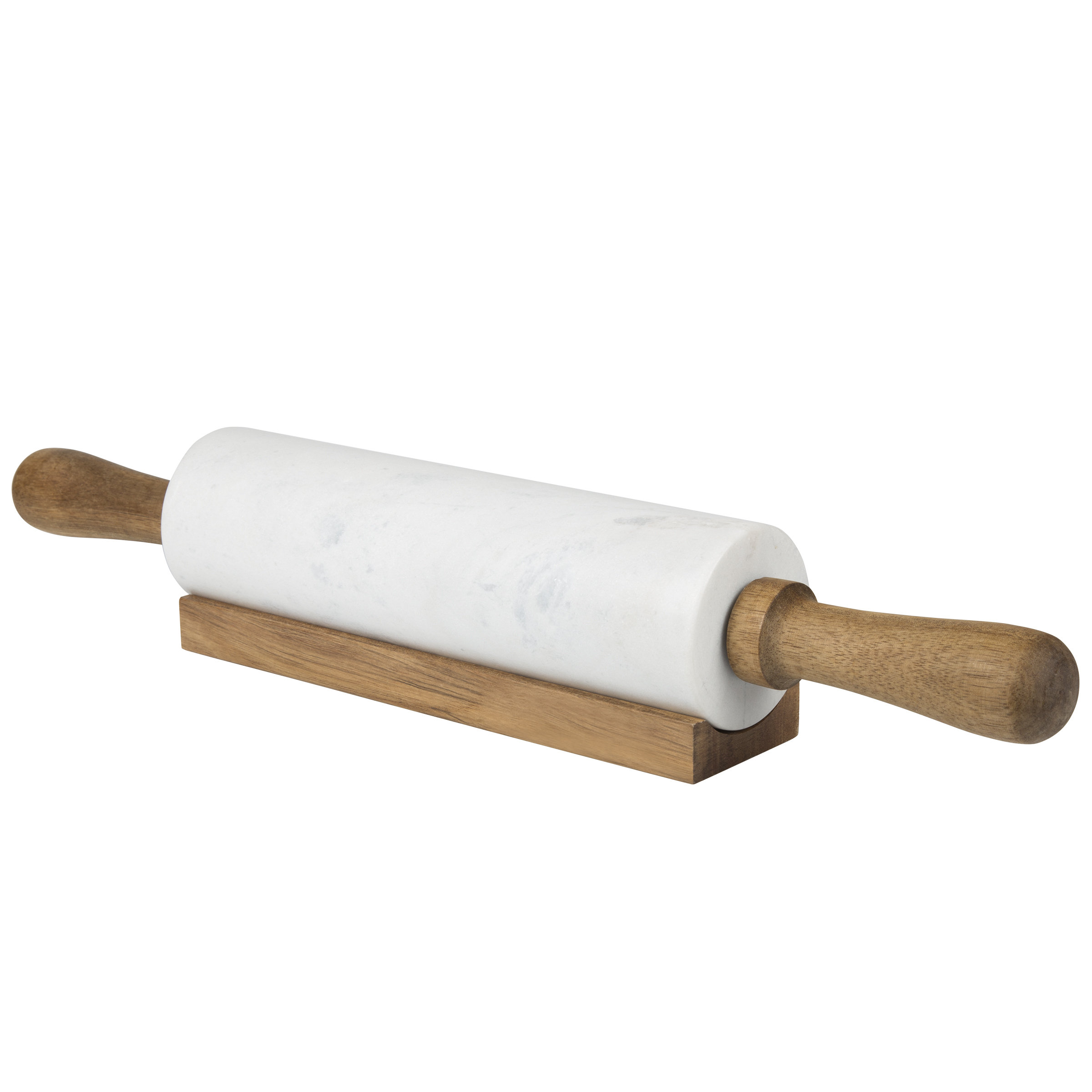 Farberware Creative Home Deluxe Natural Marble Rolling Pin with Acacia ...