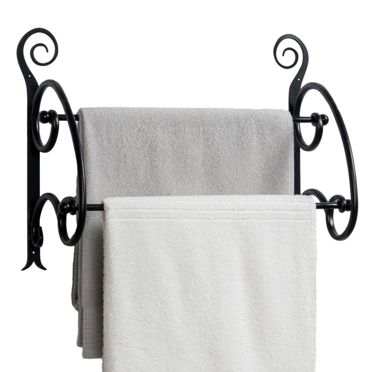 MyGift 2 Bar Wall Mounted Metal Bathroom Towel Rack | Wayfair