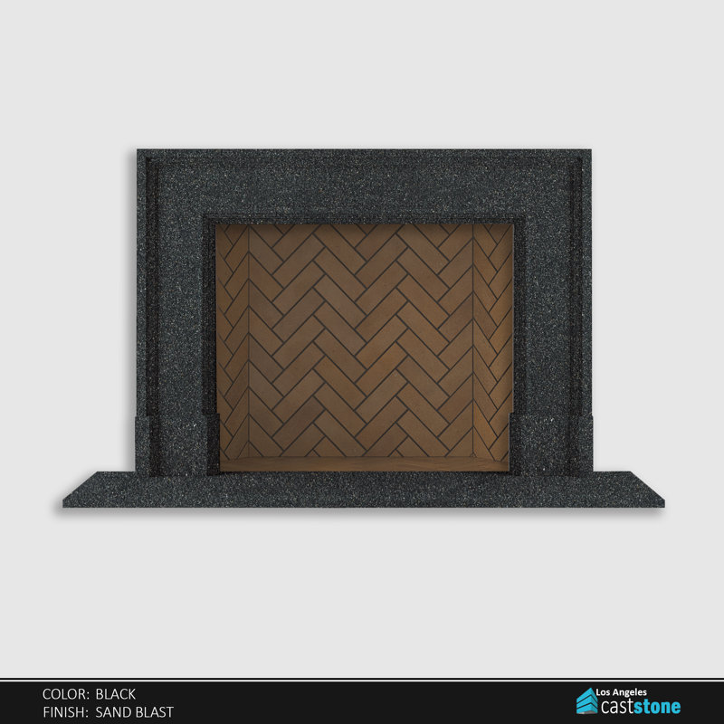 Los Angeles Cast Stone Lotus (Black) Fireplace Surround | Wayfair