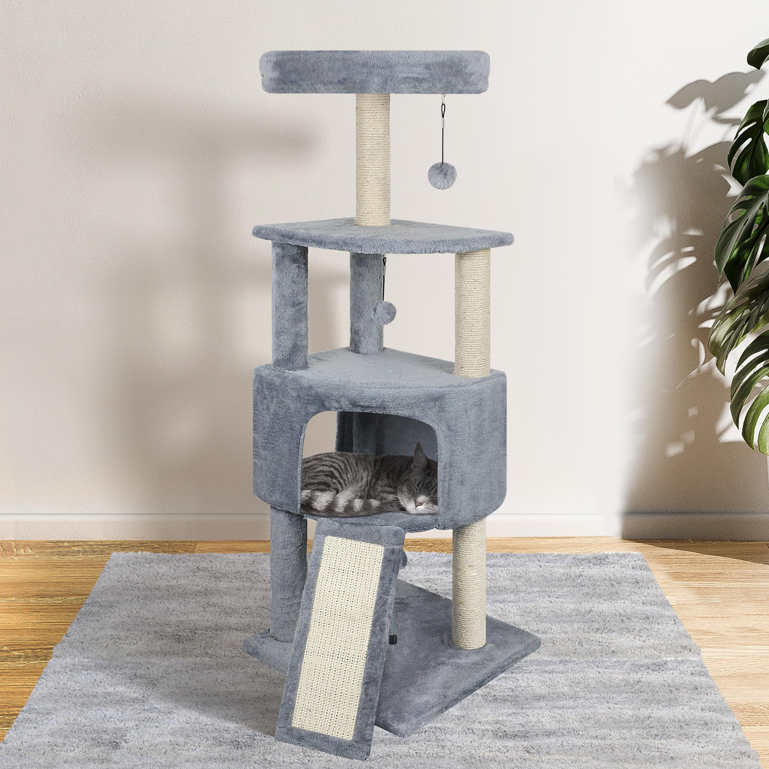 Tucker Murphy Pet™ Cat Tree Tower With Big Cat Condo For Indoor Cats,Cat Tower Activity Centre ...
