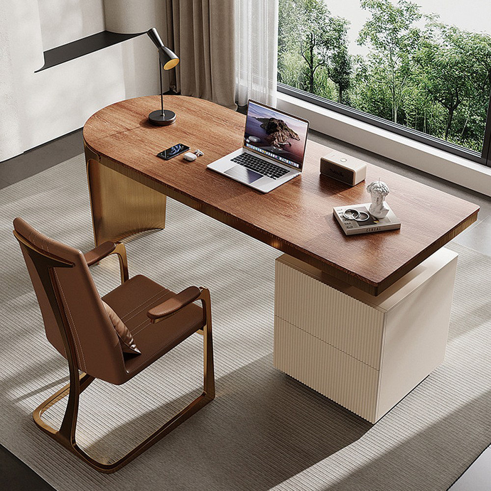 StyleCrafted Furniture Half-circle Manufactured Wood desks | Wayfair