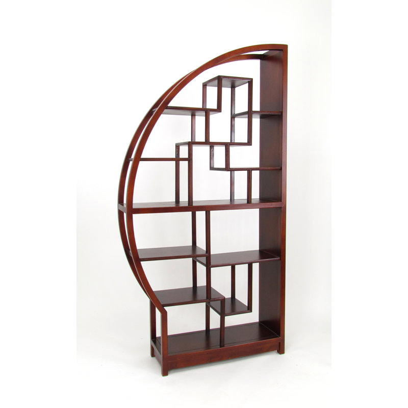 Darby Home Co Russel 76" H x 40" W Solid Wood Geometric Bookcase ...