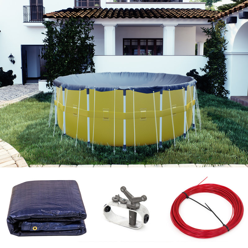 Royal Shade Premium Round Blue Winter Swimming Pool Cover Tarp ...