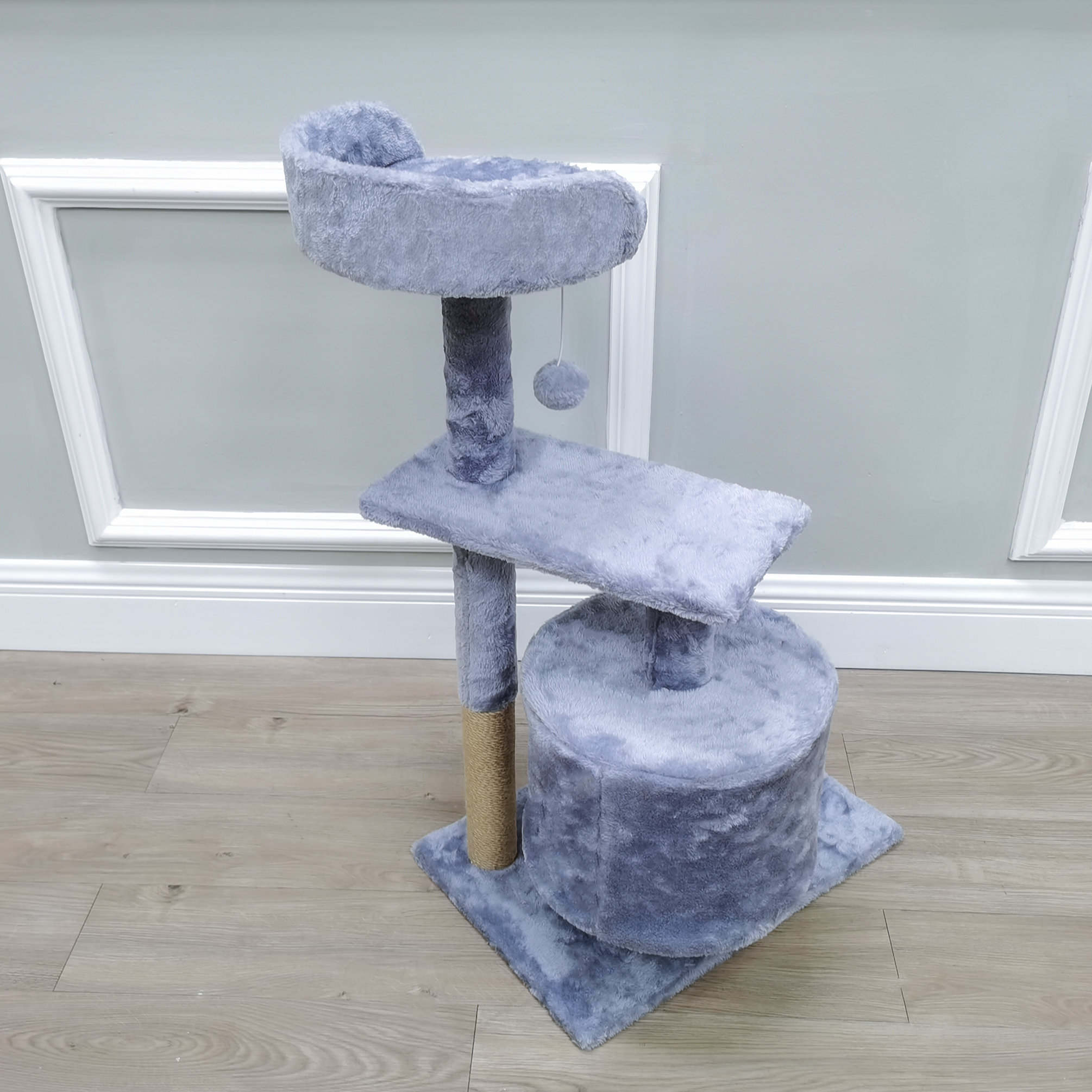 Tucker Murphy Pet™ 21 x 18 x 34.2 Gray Cat Tree Condo Furniture with ...
