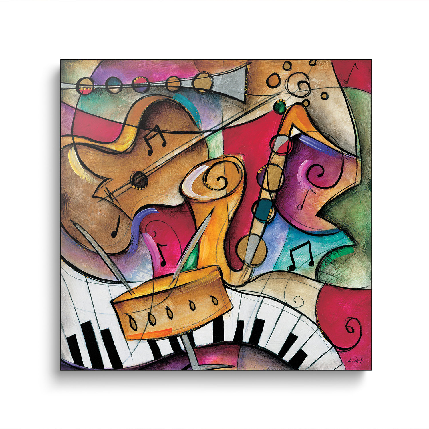 Ivy Bronx Steelpix Metal Canvas - Jazz It Up II By Eric Waugh Wall Art ...