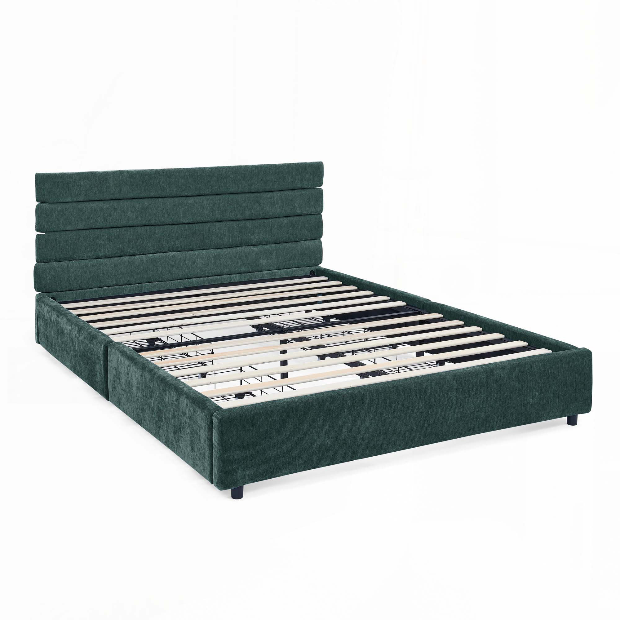 Latitude Run® Velvet Fabric Grounded Bed Frame with 4 Drawer | Wayfair