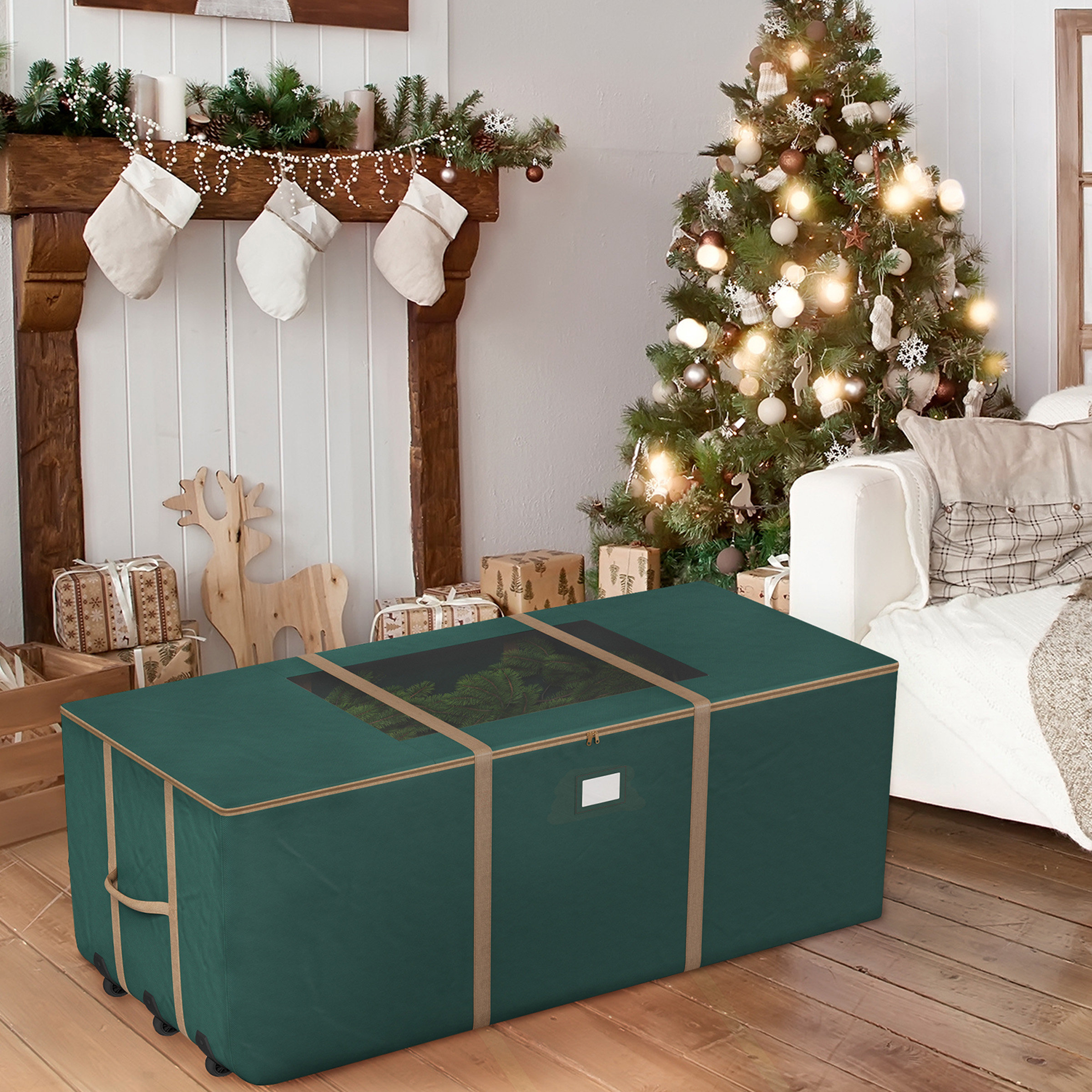 The Twillery Co.® Yuri Rolling Christmas Tree Storage Bag - Heavy-Duty ...
