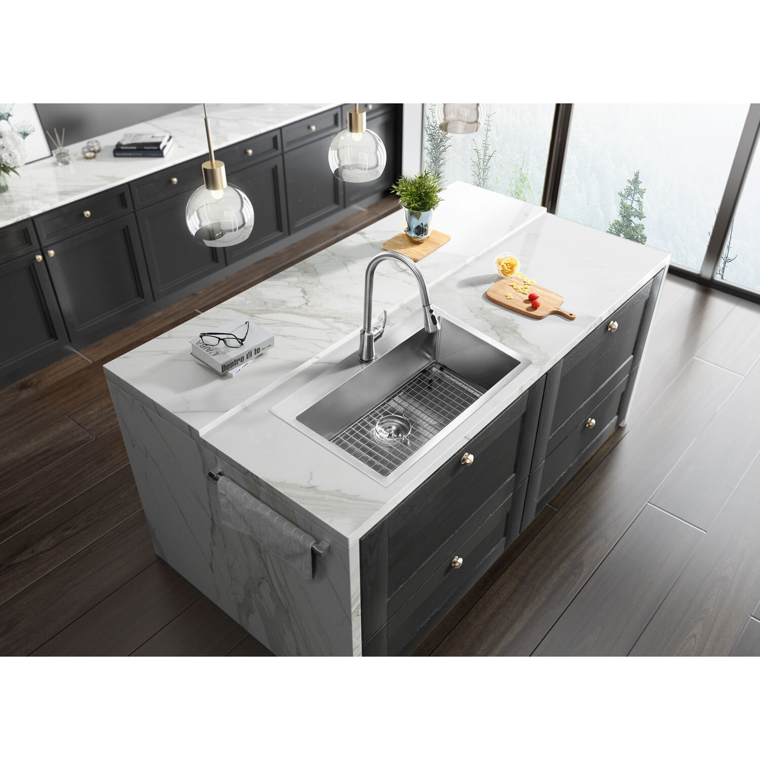 Hanover 22'' L Flush Mount Single Bowl Stainless Steel Kitchen Sink ...