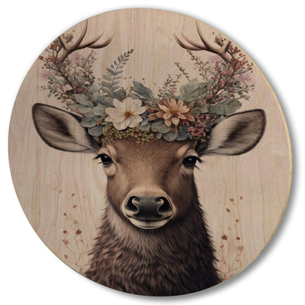 Redwood Rover Cute Baby Caribou With Floral Crown II " Cute Baby ...