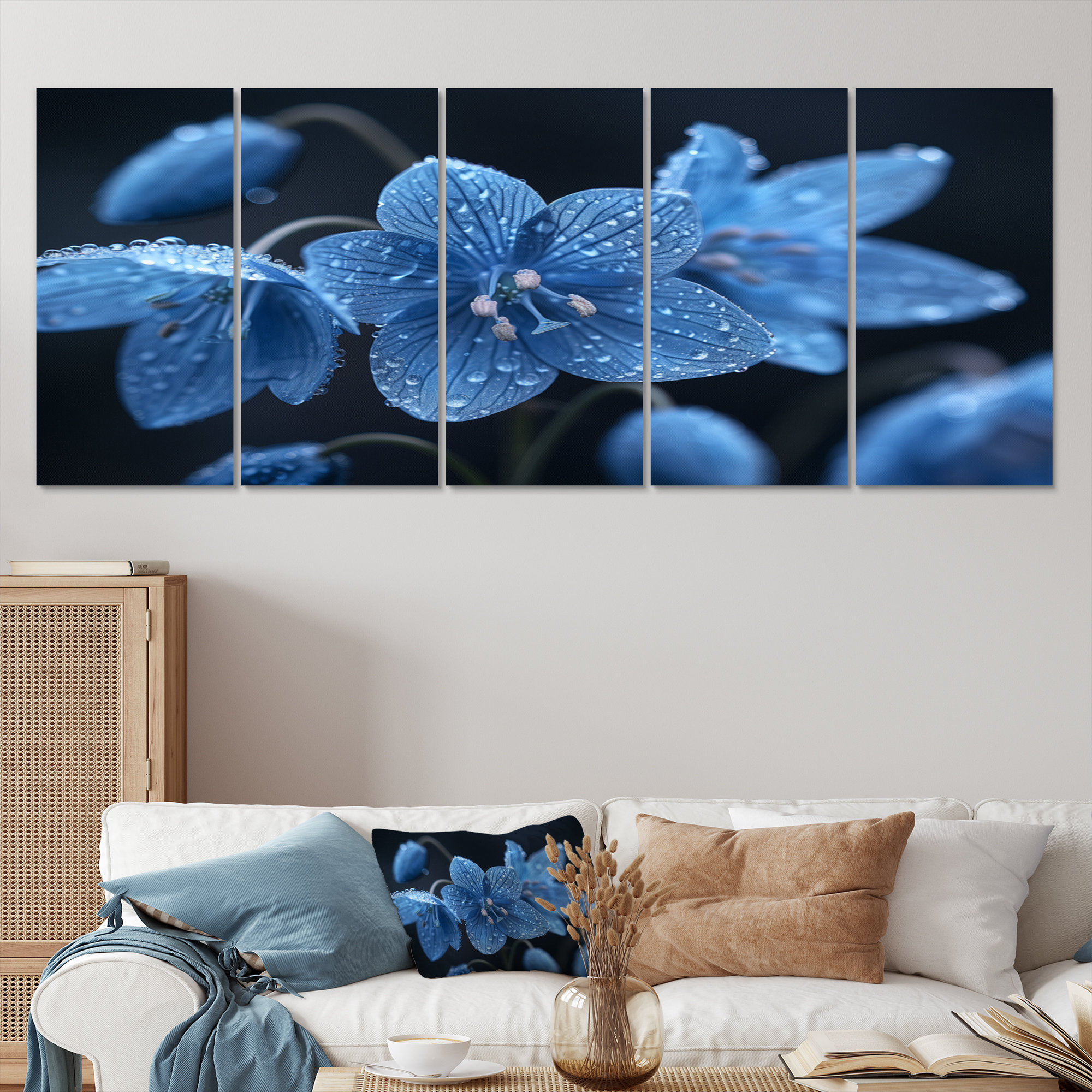 Ebern Designs Blue Grey Frozen Tears Snowdrop - Snowdrops Canvas Wall ...