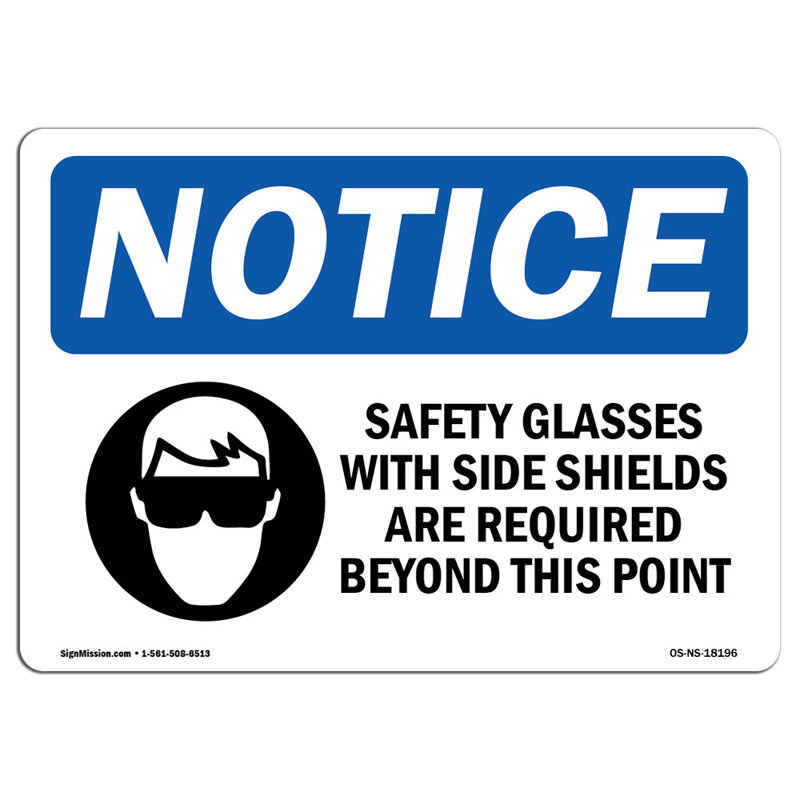SignMission Safety Glasses with Side Shields Sign | Wayfair