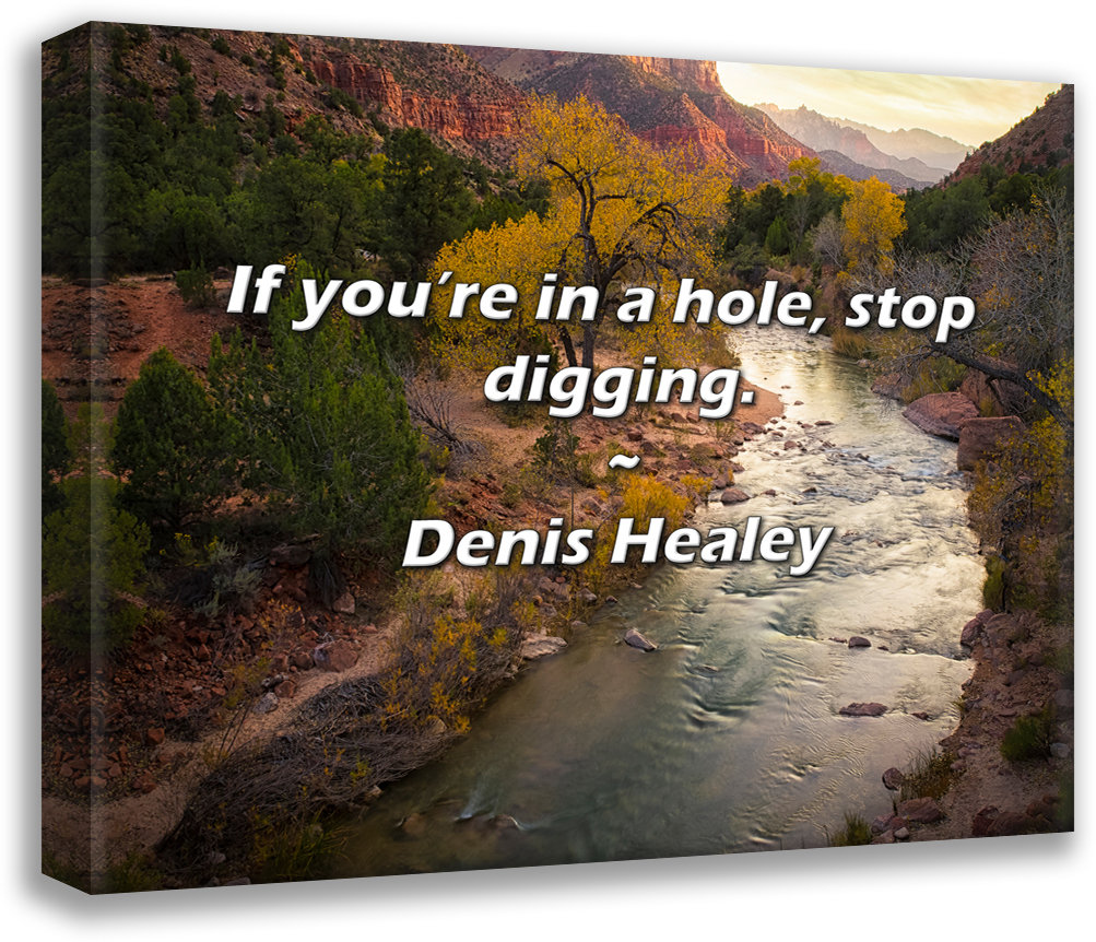 Ophelia & Co. Artsy Quote "If you’re in a hole, stop digging." By Denis ...