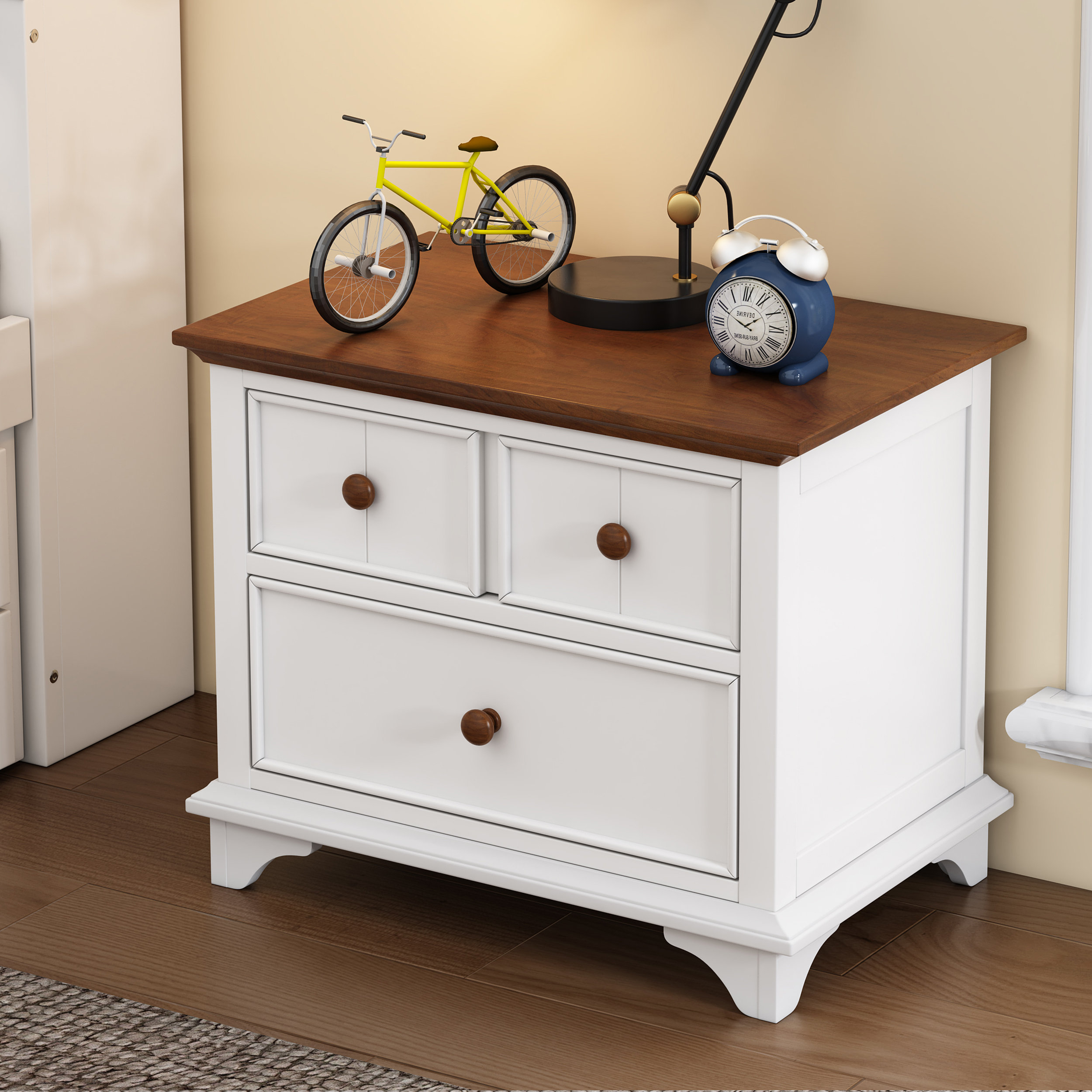Lark Manor Miliou Wooden Captain Two-Drawer Nightstand Kids Night Stand ...