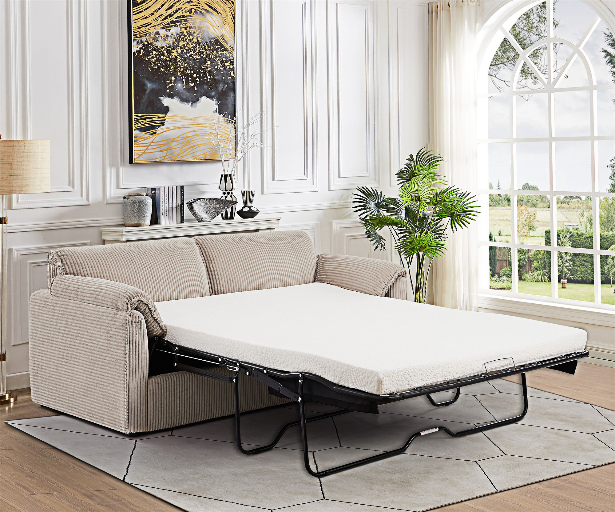 Latitude Run® Modern Sleeper Sofa Bed Comfy Pull Out Futon Couch Bed ...