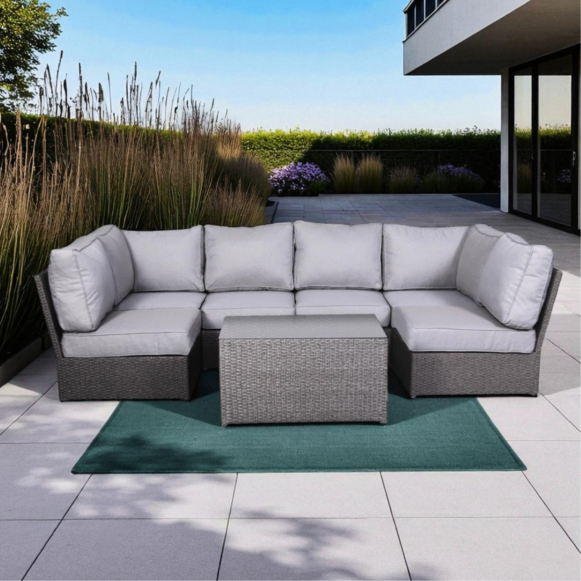 Latitude Run® 4 - Person Outdoor Sectional Seating With 14 Comfortable ...