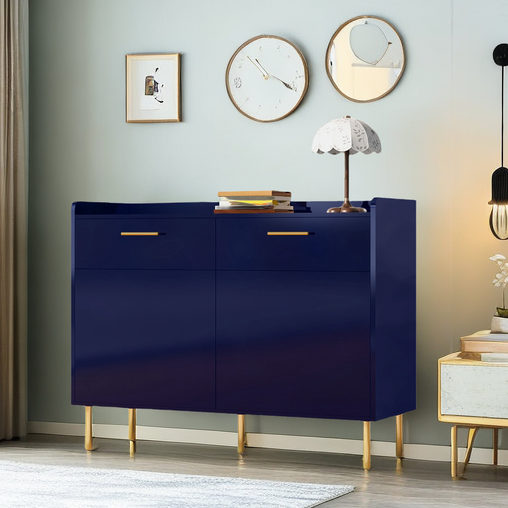 Afia Premium Collection 2-door Sideboard With 2 Drawers And Steel Pipe ...