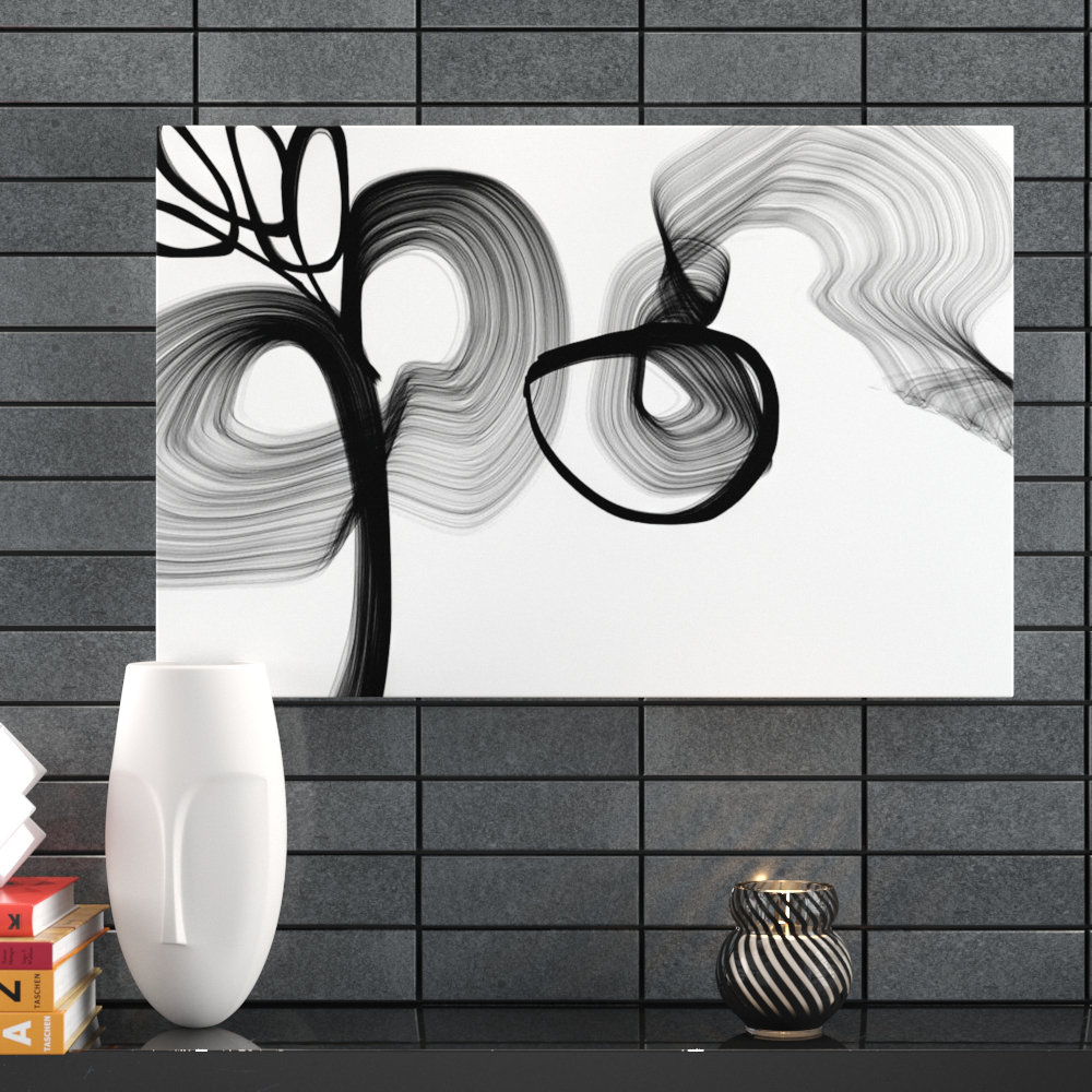 Wrought Studio™ 'Abstract Poetry in Black and White 108' Graphic Art ...
