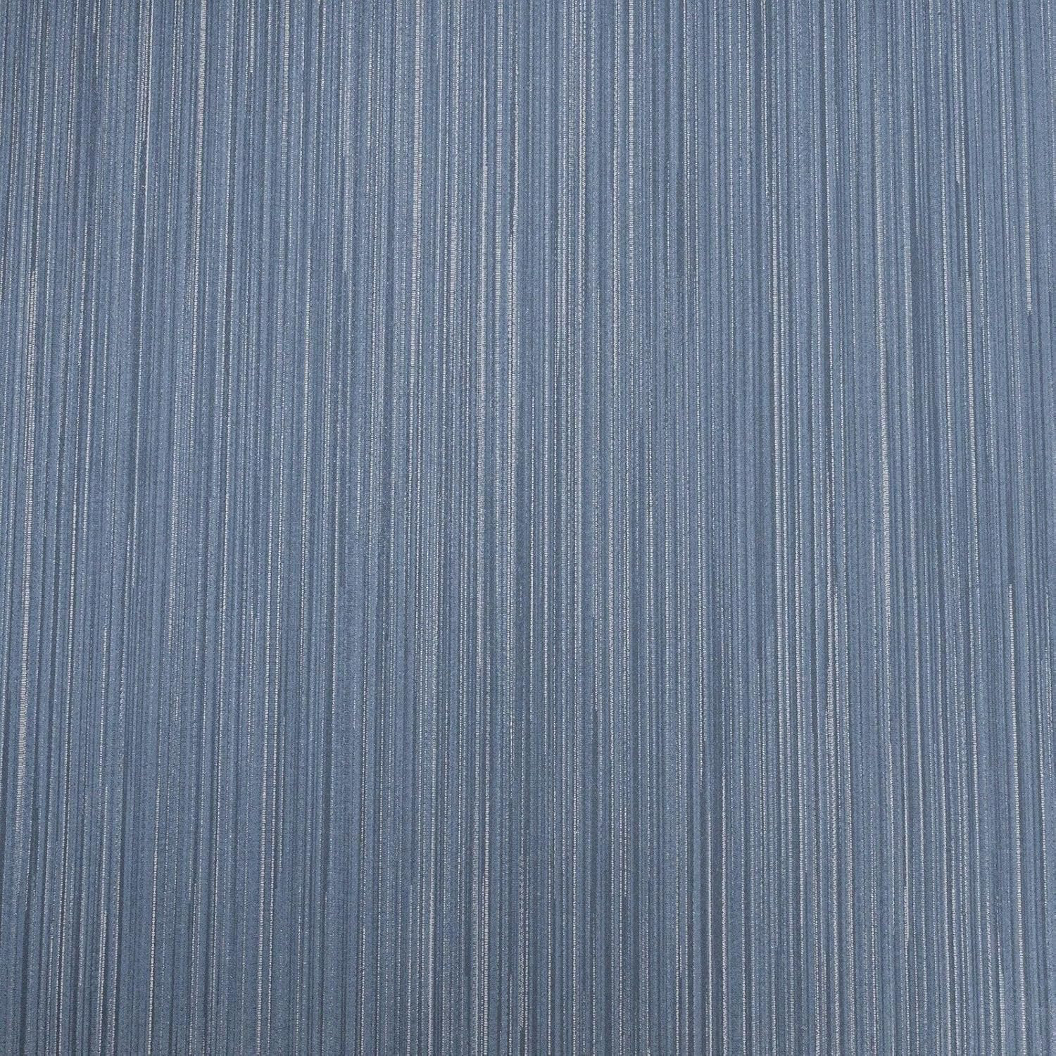 Sophie Laurance Solid Blue Minimalist Designer Textured Linen Vinyl 10m ...