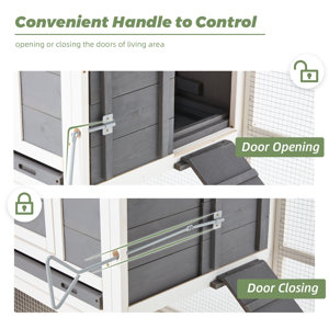 Archie & Oscar™ Flitwick 81” Large Chicken Coop with Chicken Run ...