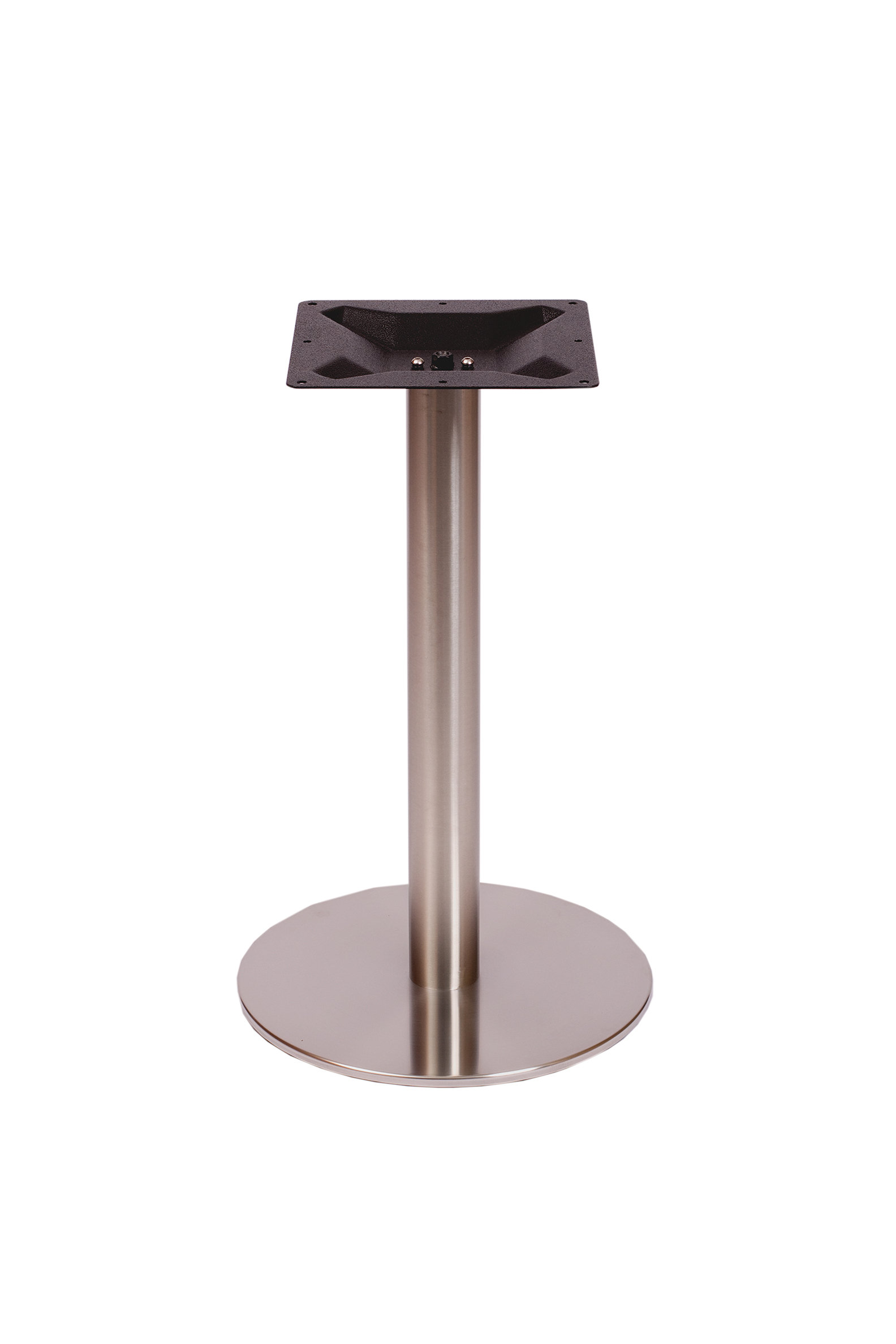 BFM Seating Elite Brushed Stainless 24" Round Outdoor Dining Height ...