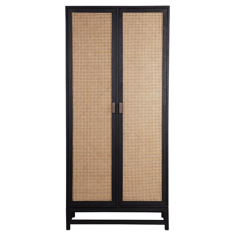 Dovetail Furniture Royette 78-Inchtall Exotic Wood And Rattan 2-Door ...
