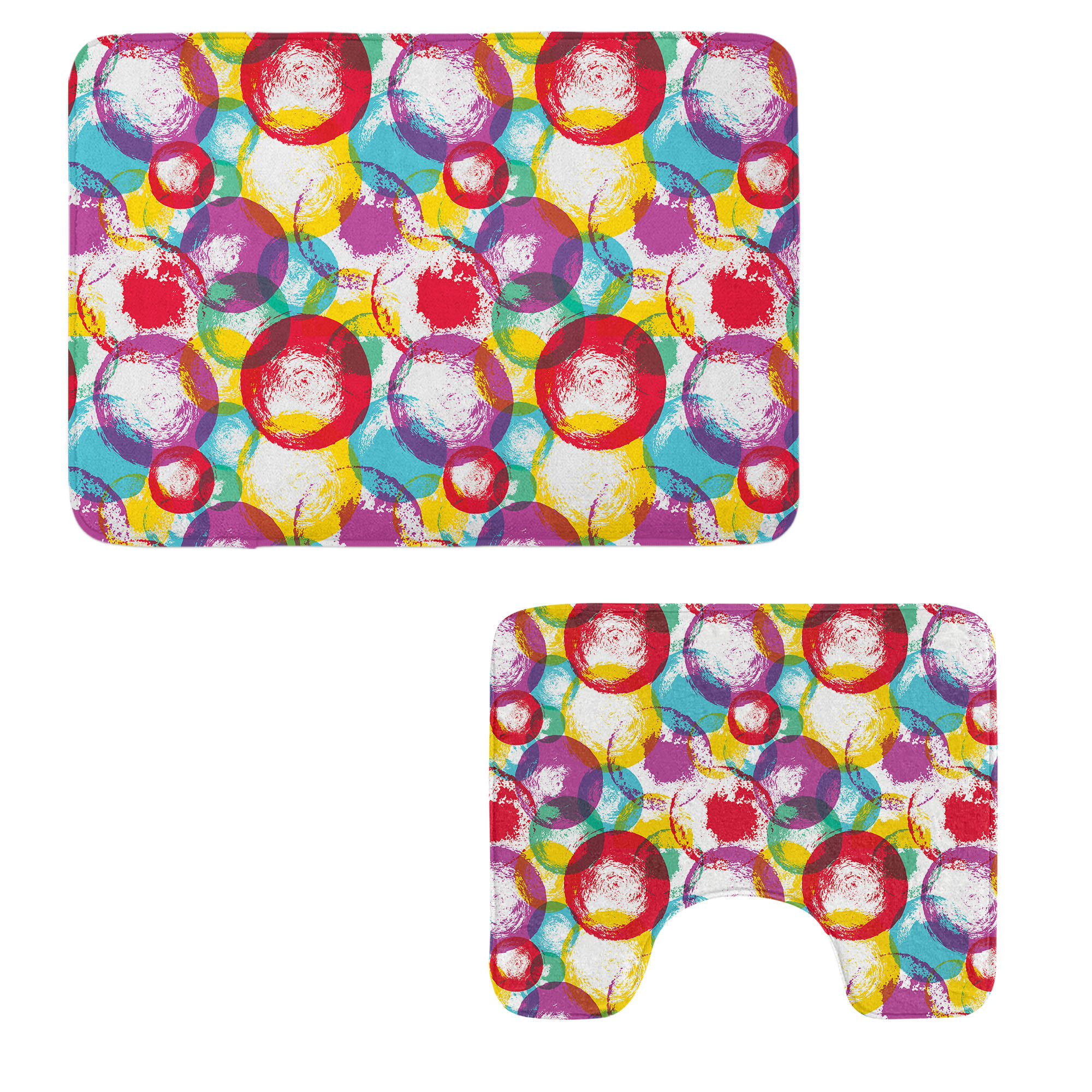 Dakota Fields Paint Bathroom Rug Set 2 Pieces Rectangle & Contour Mats ...