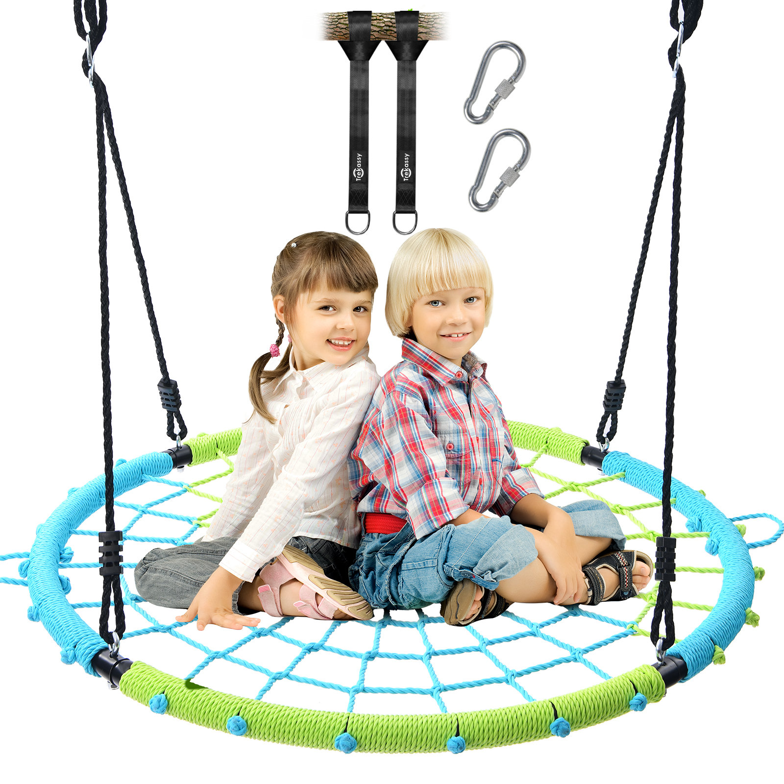 Klo Kick Spider Web Saucer Swing 40 inch for Tree Kids with Steel Frame ...