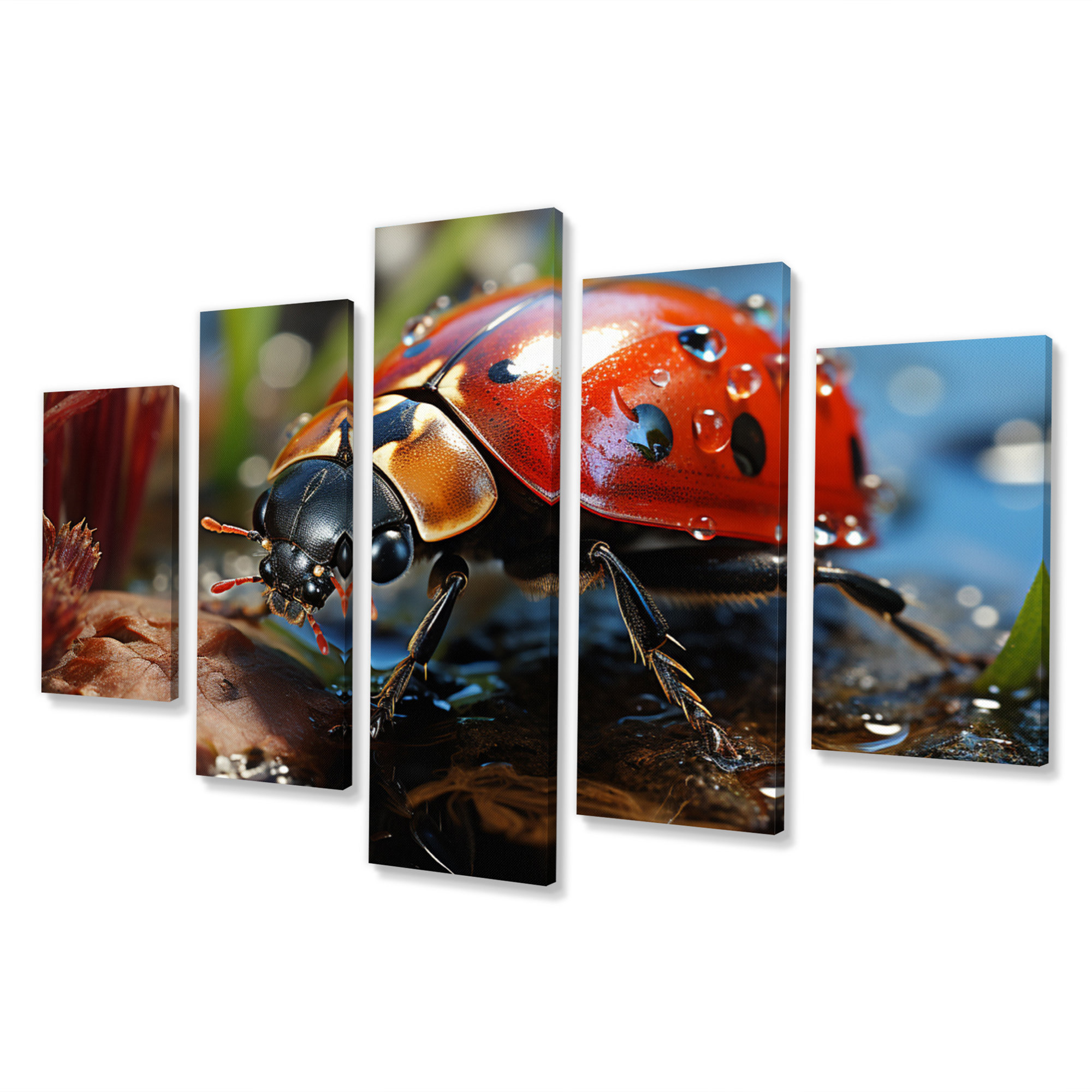 Gracie Oaks 'Red Ladybug Portrait III - Animals Canvas Wall Art - 5 ...
