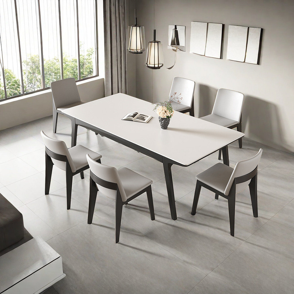 ASS Comfort Zone Simple Rock Plate Dining Table And Chairs Rectangular ...