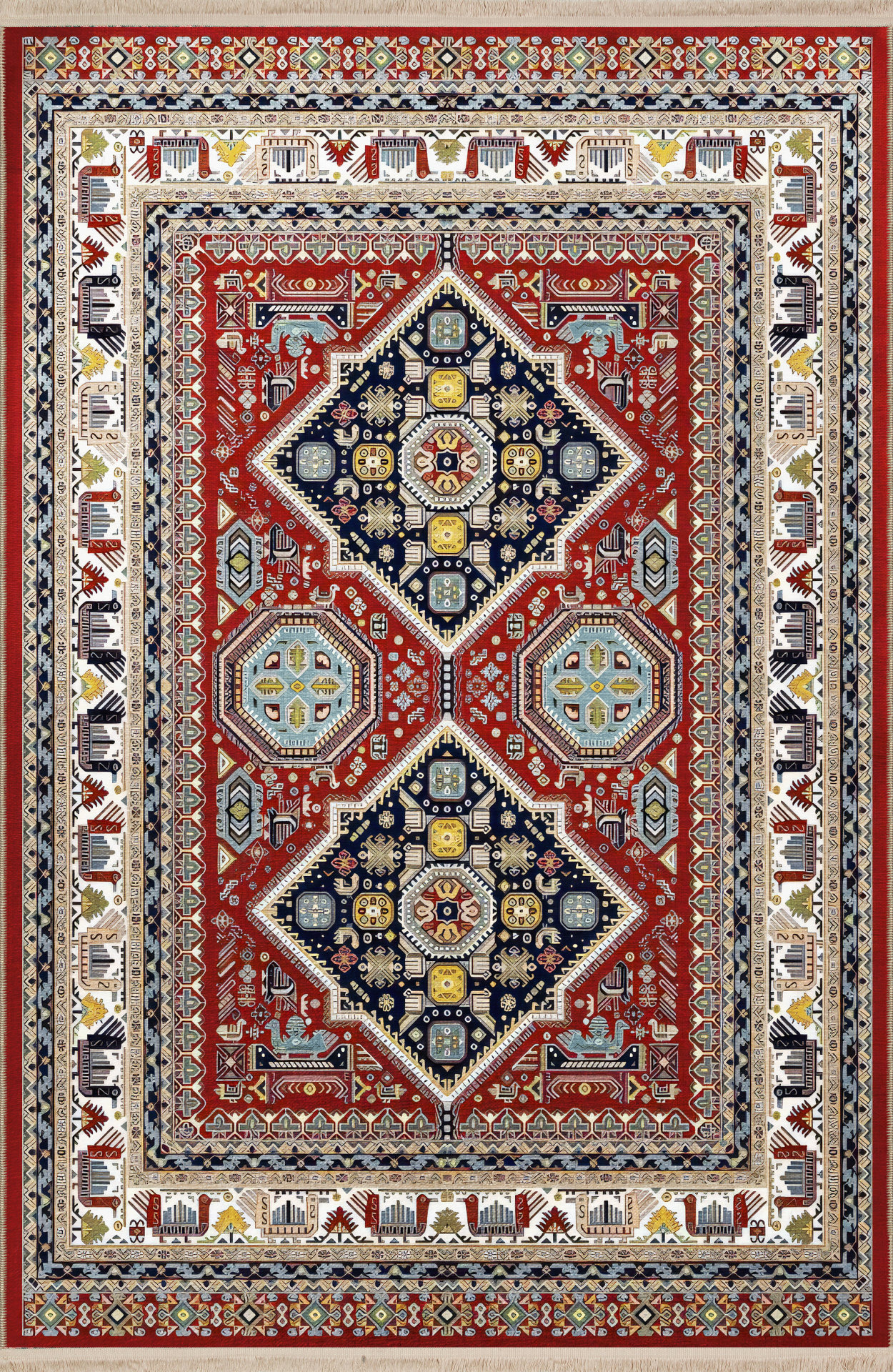 Bloomsbury Market Burgundy Themed Multi-Colored Traditional Motif ...
