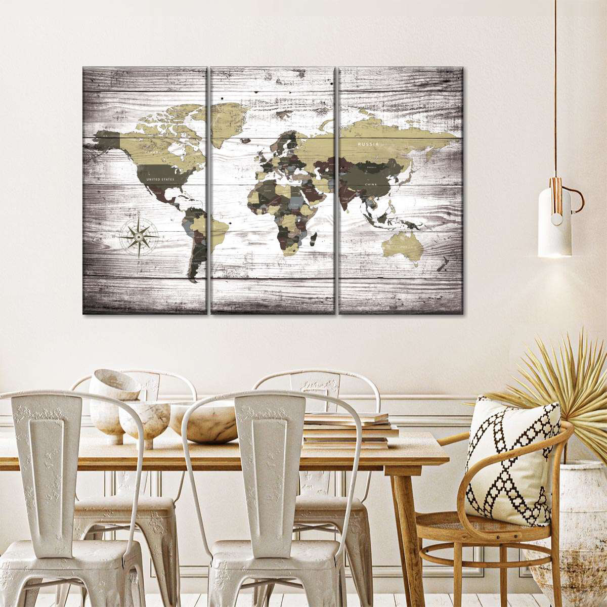Breakwater Bay Aged World Map XXXIII Multi Piece Canvas Print On Canvas ...