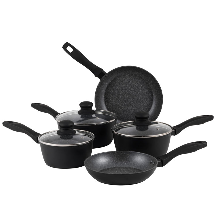 Belfry Kitchen Marble Cooking Set - 5-Piece Nonstick Pan Set, Tempered ...