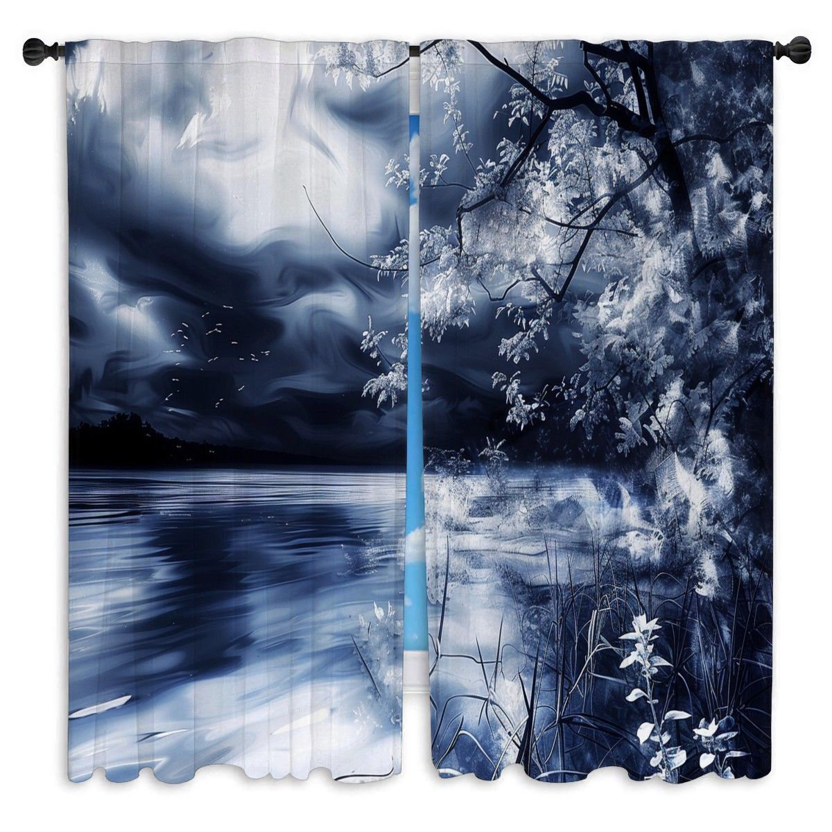 Loon Peak® Cliffside Birds Window Curtains Nature Dramatic Drapes - 2 ...