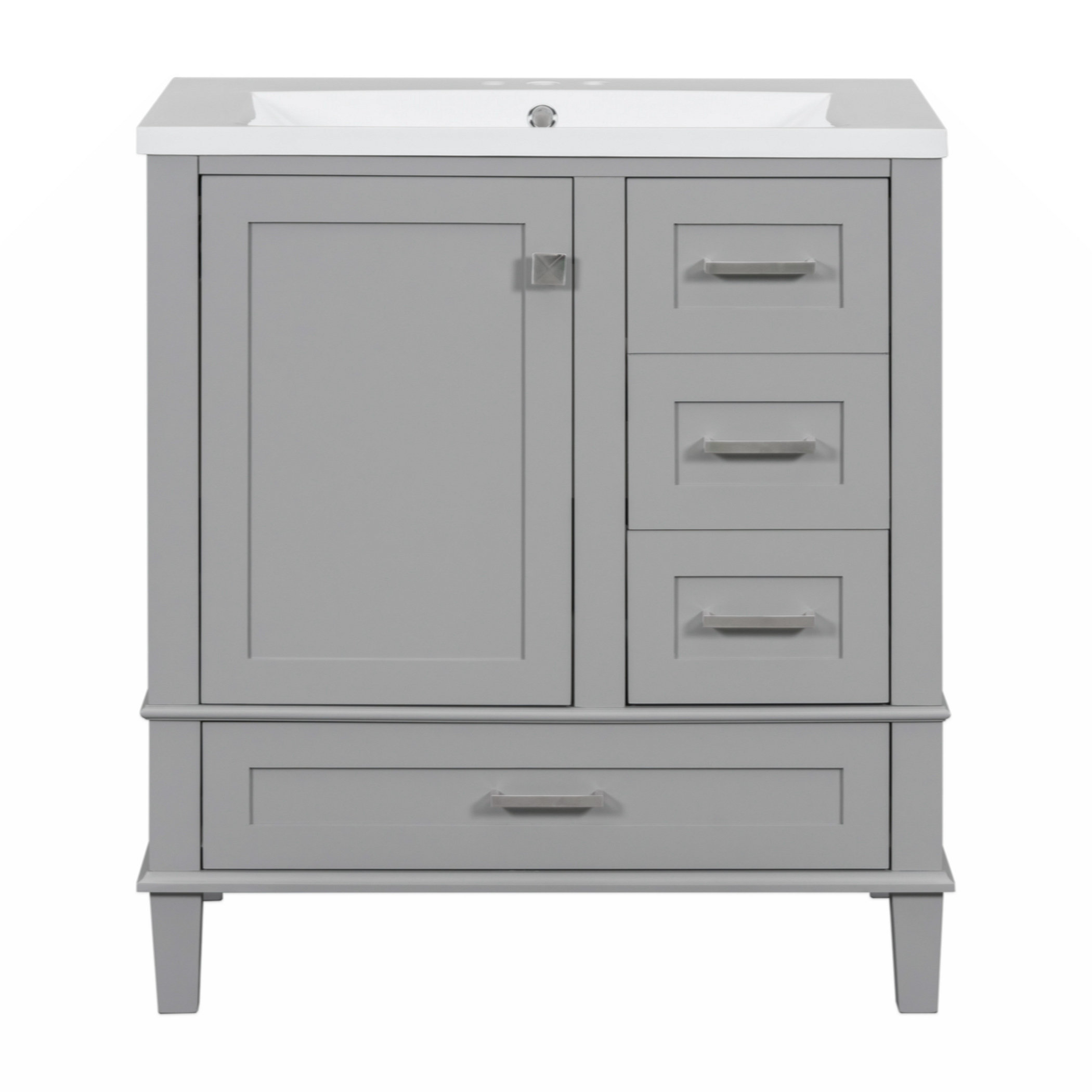 Winston Porter Onkar 18 Single Bathroom Vanity with Solid Wood+MDF Top ...