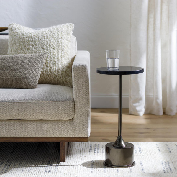 Everly Quinn Table de bout en marbre véritable de 24 po de hauteur ...