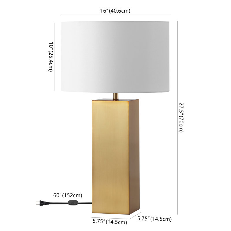Everly Quinn Dover Metal Square Table Lamp | Wayfair