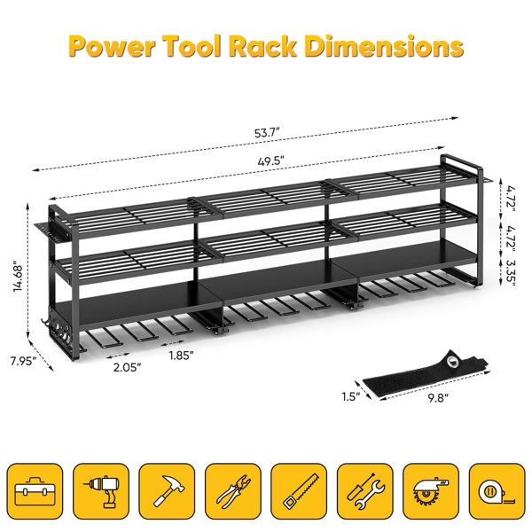 WFX Utility™ Large Power Tool Organizer Wall Mount Loads 600 Lbs, Heavy ...